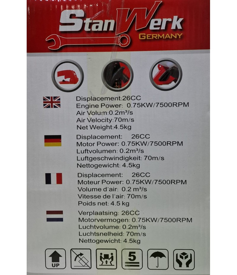 Soplador Hojas-Nieve Stanwerk EB260A 26cc. Producto Nuevo. 139€-